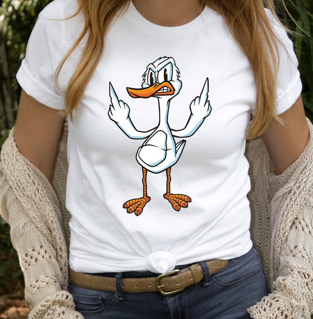 Angry Duck Shirt, Funny Middle Finger Sweatshirt, Middle Finger Duck ...