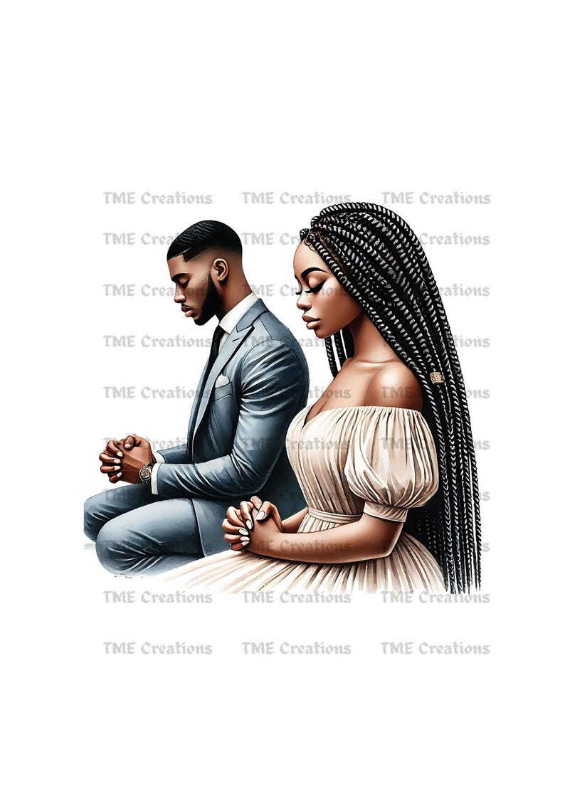 Christian Couple Clipart, Cute PNG Designs, Religious Wedding Art ...