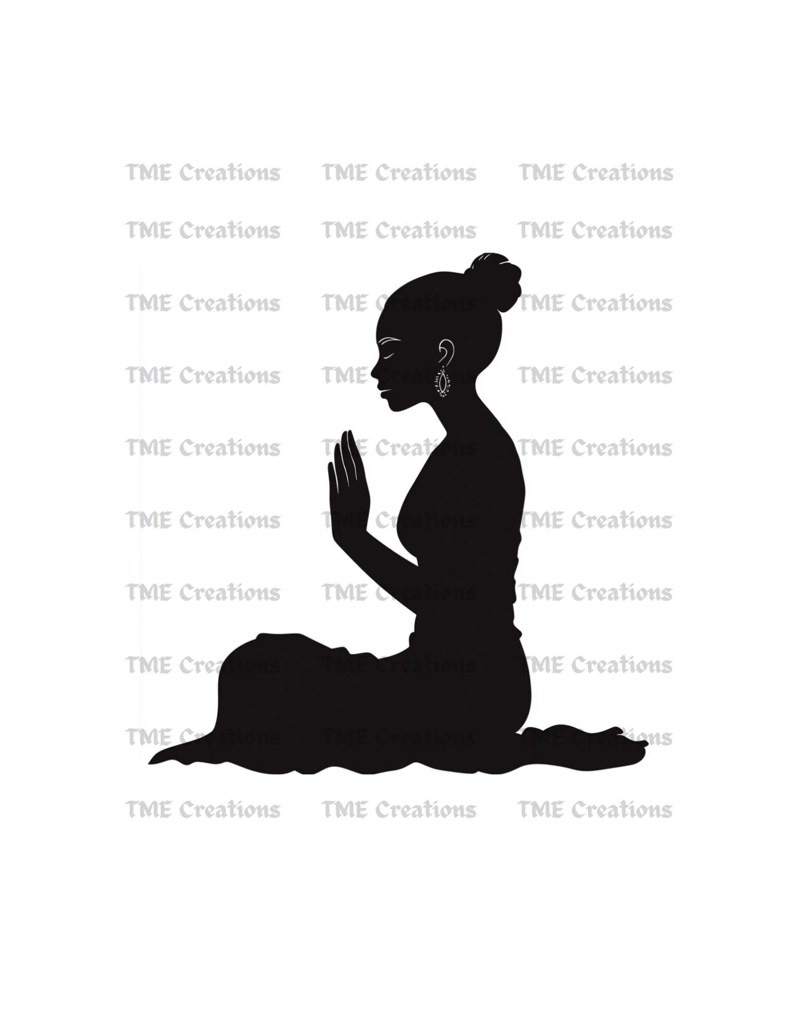 Black Woman Worship Clipart, Black Women Praying PNG Designs, Afro Painted Woman SVG, Craft ...