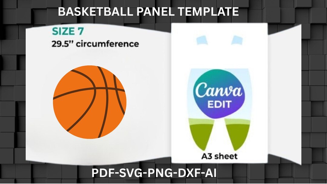 Size 7 Basketball Panel Template Svg, Blank Basketball Panel Template ...
