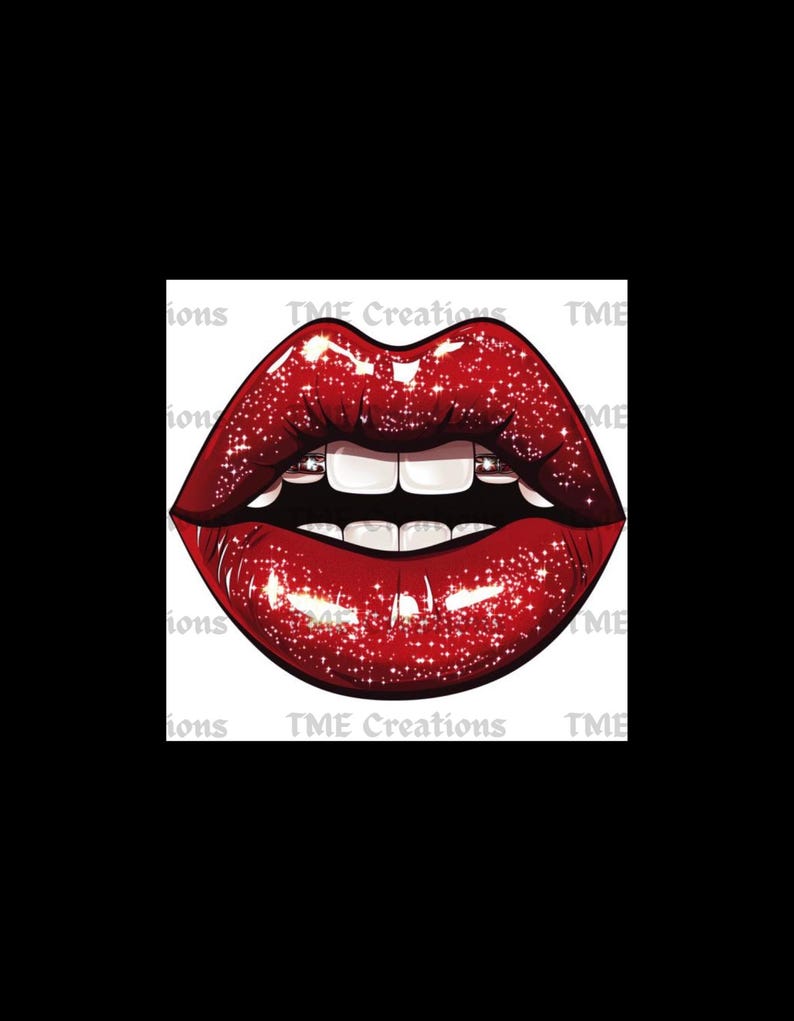 Glitter Lips Clipart Sequin Kiss PNG Bundle Makeup Graphics for ...