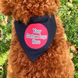 Custom Logo Dog Bandana, Business Logo Dog or Cat Bandana, Over the ...