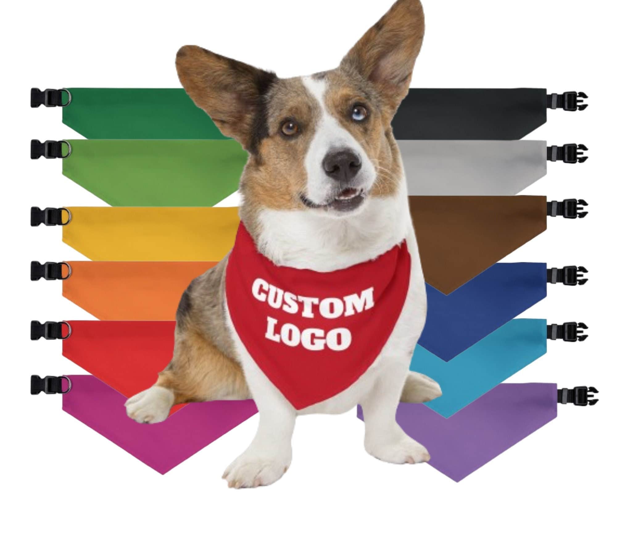 Custom Logo Dog Bandana Over the Collar, Business Logo Dog or Cat ...