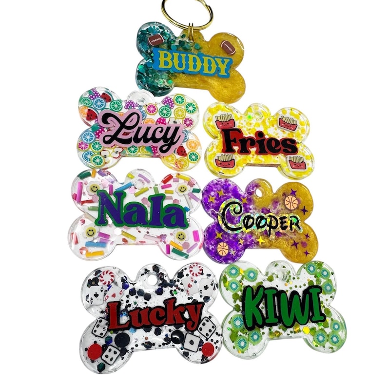 Custom Resin Dog Tag, Resin Dog Tag Personalized, Resin Cat Tag, Pet ID ...