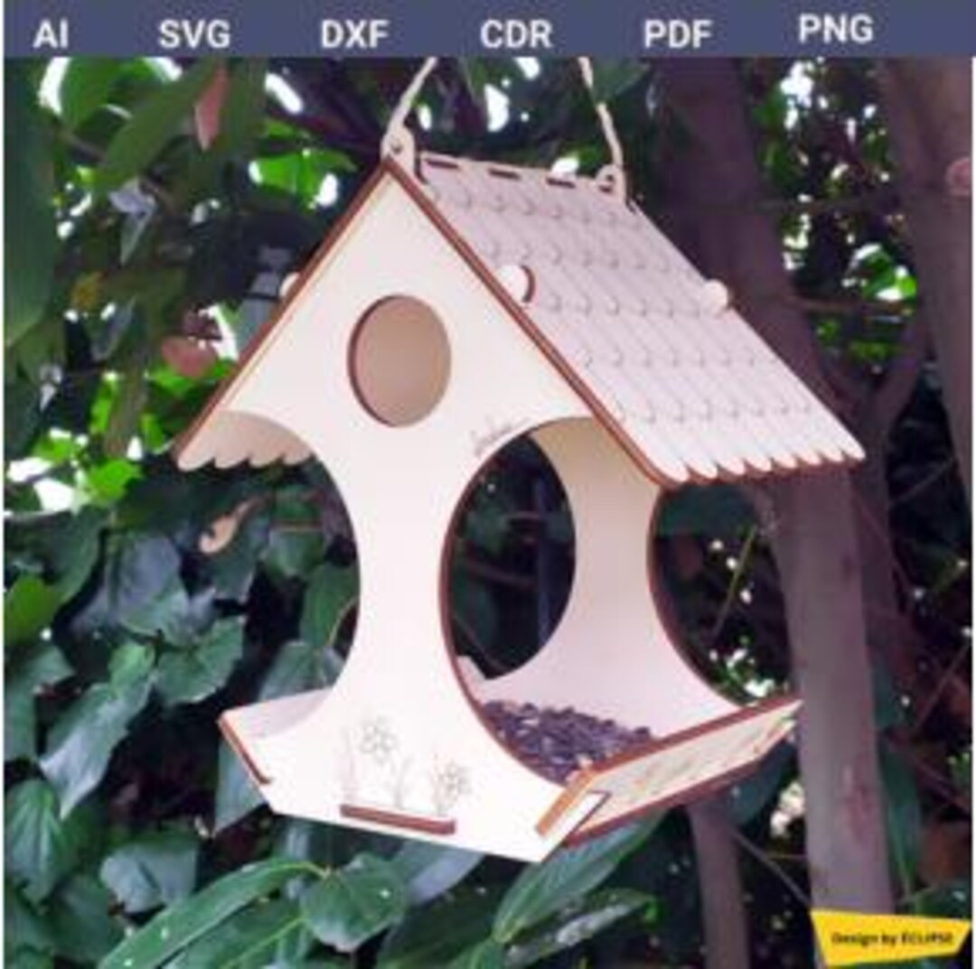 Laser Cut Bird Feeder Pdf, Dxf, Svg Files for 5mm Plywood DIY Winter ...