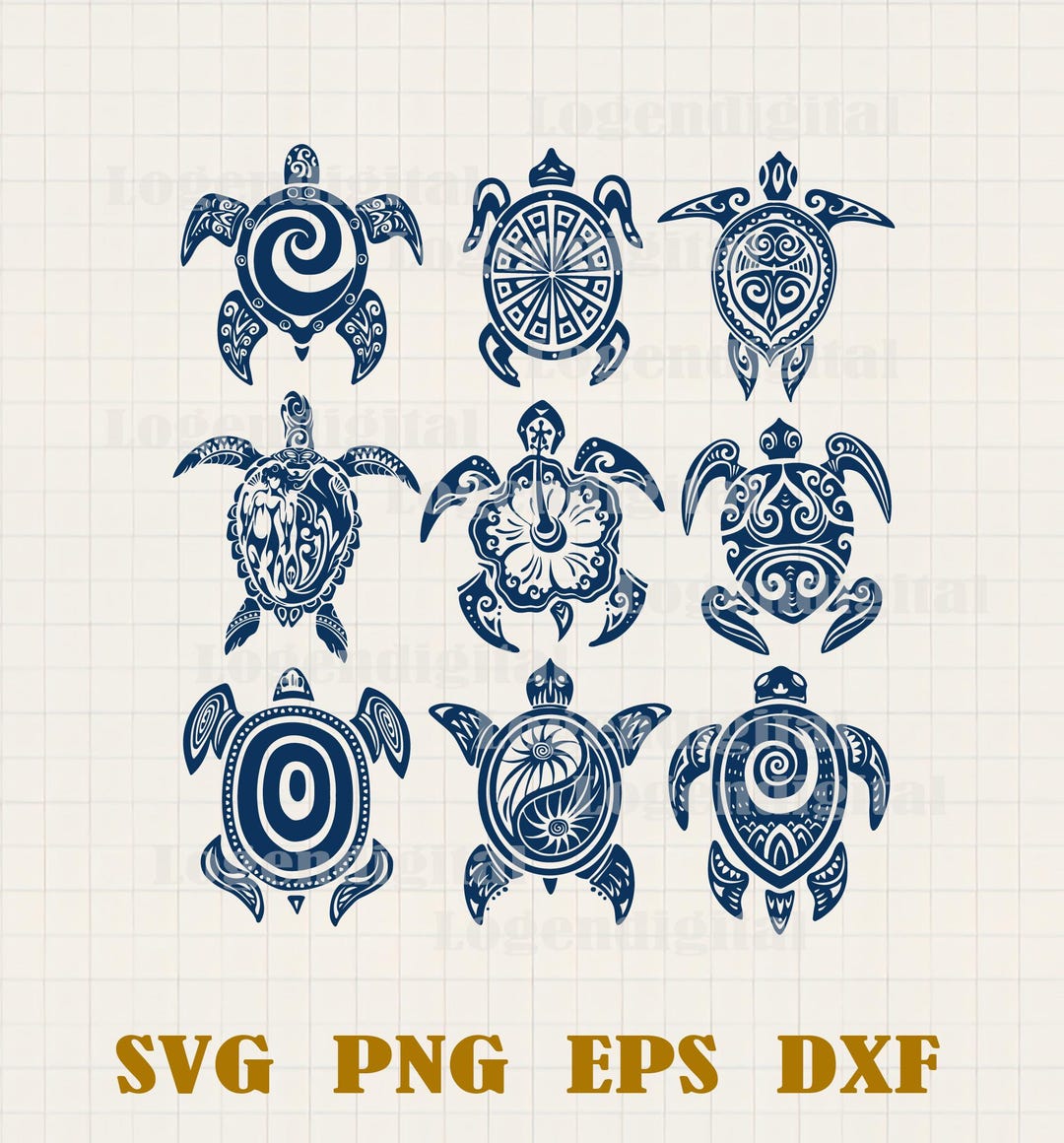 Polynesian Turtle SVG Bundle, Tribal Sea Turtle Tattoo Designs Svg ...