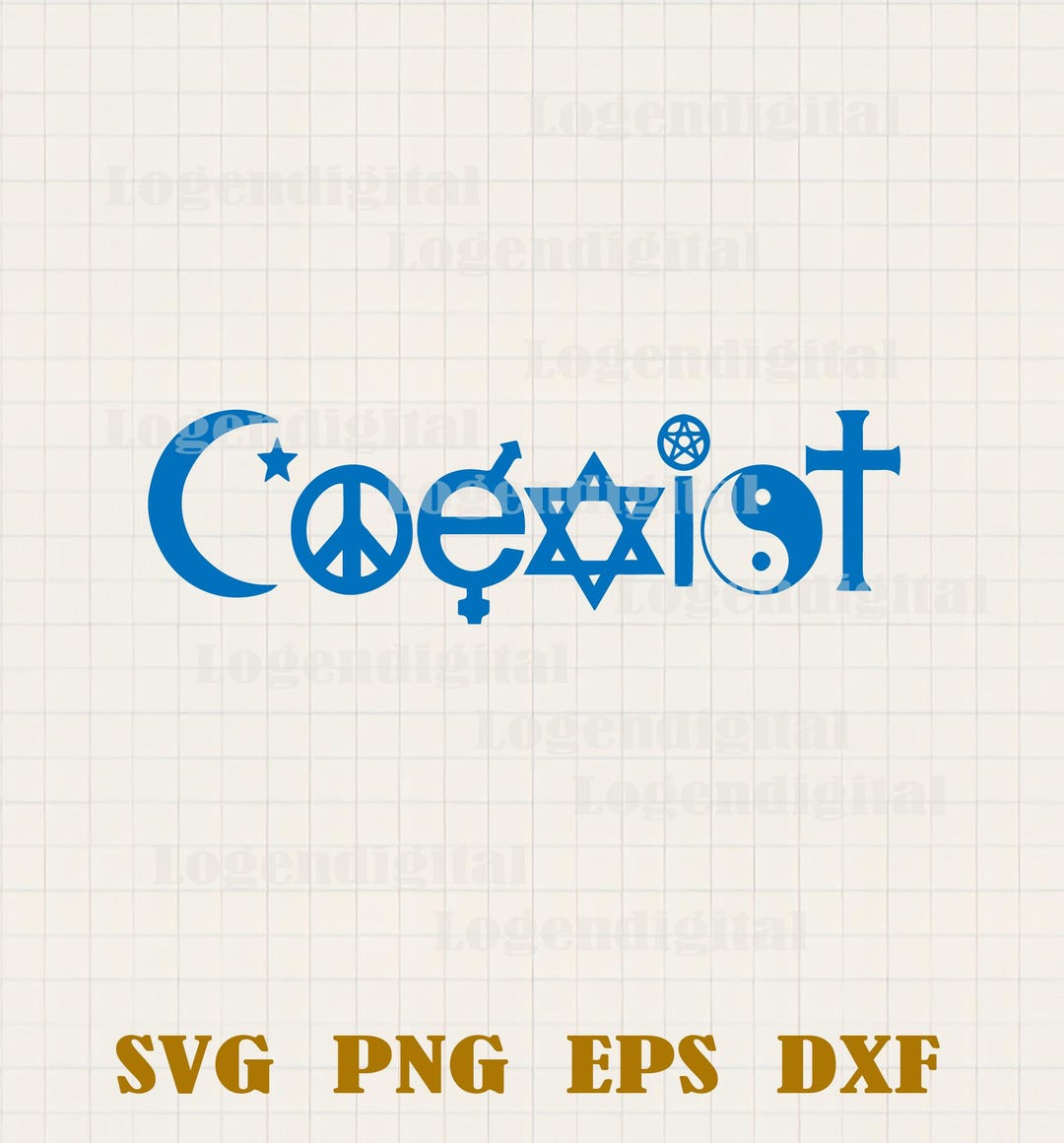 Coexist Symbol SVG Png Eps Dxf, Peace Love Unity Religious Symbols Svg ...