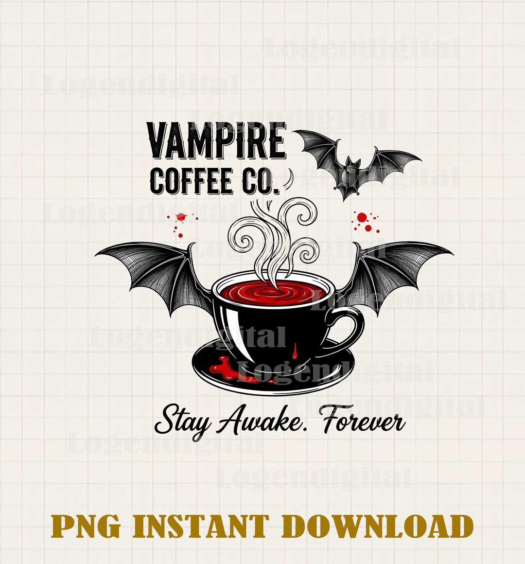 Vampire Coffee Co Stay Awake Forever Png, Vampire Coffee Sublimation ...