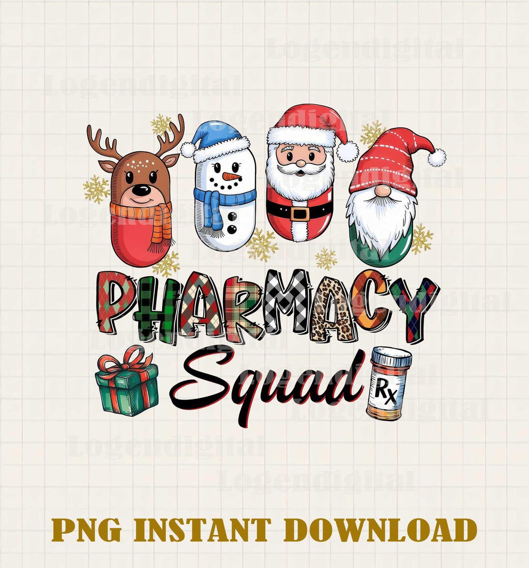 Pharmacy Squad Christmas PNG, Cute Pharmacist Xmas Pills Png, Santa ...