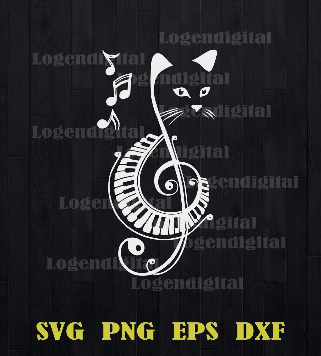 Cat Music Note SVG, Cat Music Staff Svg Mommy Cat Svg Png Eps Dxf Png ...