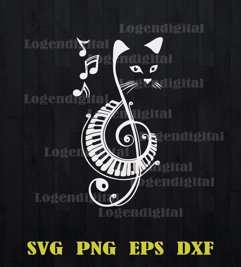 Cat Music Note SVG, Cat Music Staff Svg Mommy Cat Svg Png Eps Dxf Png ...