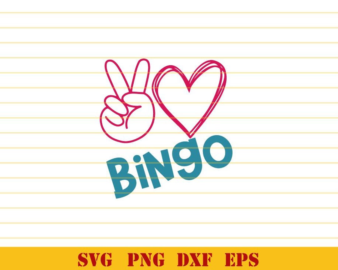 Peace Love Bingo Svg Bingo Lover Svg Heart Peace Sign Bingo Svg Png Dxf ...