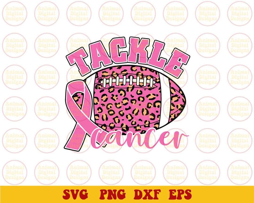 Leopard Tackle Cancer Svg Leopard Pink Ribbon Rugby Svg Leopard Rugby ...
