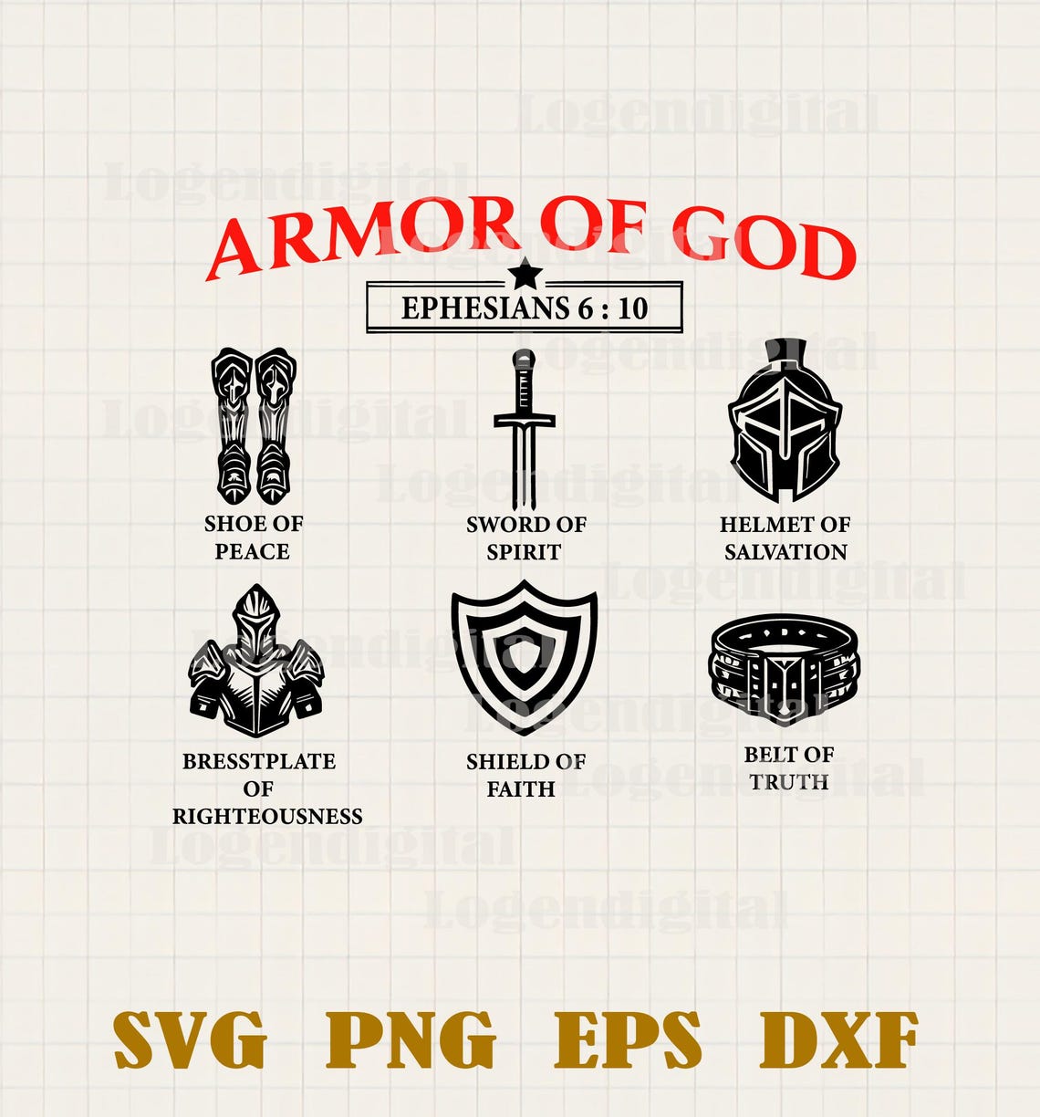 Armor of God Esphesians 6 10 SVG, Shield of Faith Svg Helmet of ...