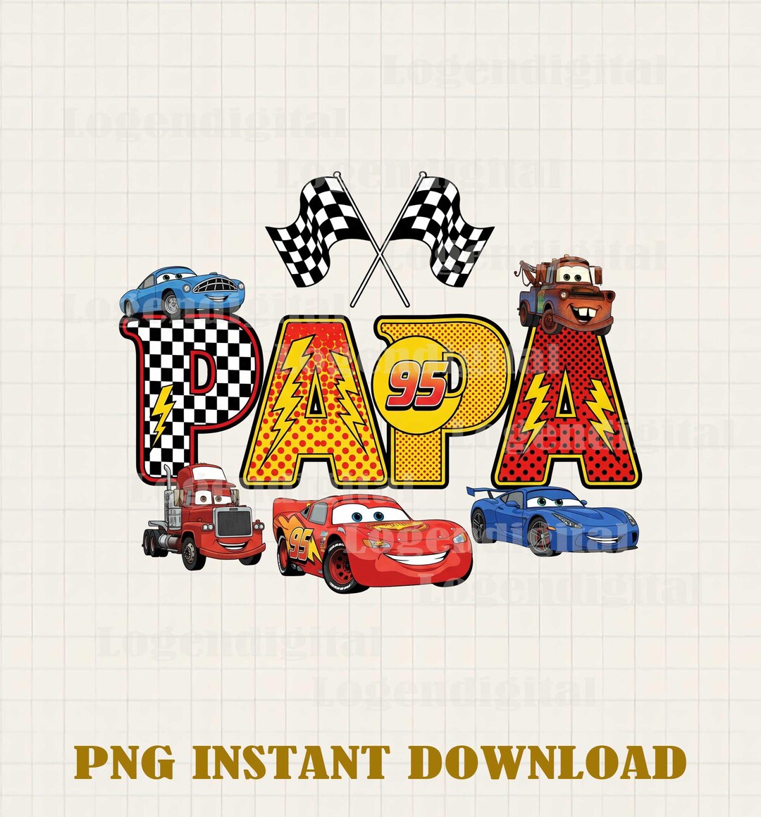 Papa Cars Disney Race Png, Cars Lightning MC Queen Characters Png, Cars ...