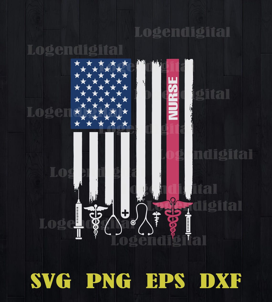 Nurse Logo America Flag SVG, Nursing Symbols Svg, Nursing America Svg ...