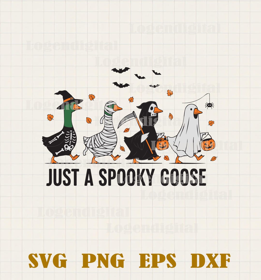 Just A Spooky Goose Svg, Halloween Goose Svg Spooky Halloween Duck ...