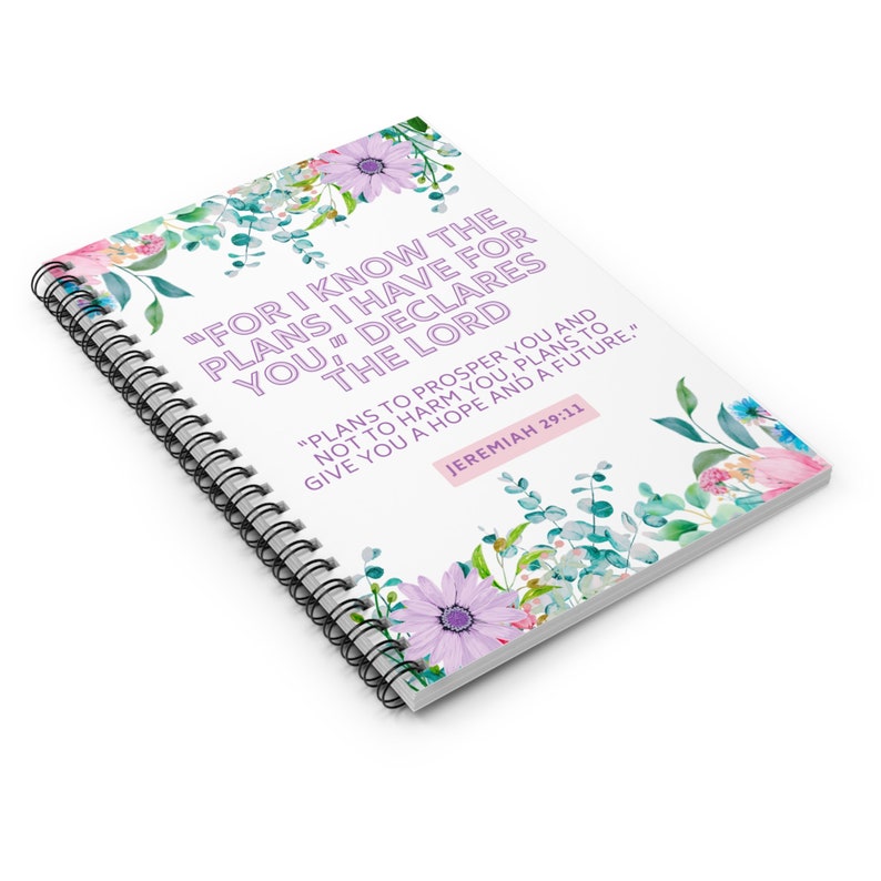 Inspirational, Encouraging Floral Print Journal / Notebook, Jeremiah 29 ...