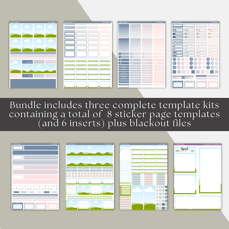 Erin Condren 7x9 Planner Stickers: Weekly & Monthly Canva Templates ...