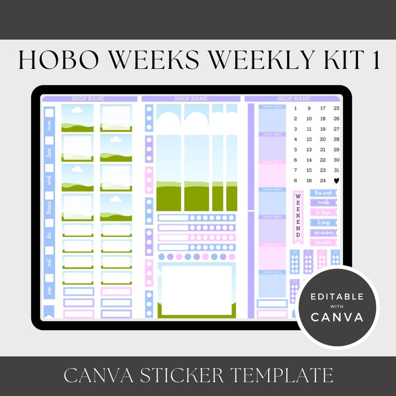 Printable Hobo Weeks Kits - Etsy
