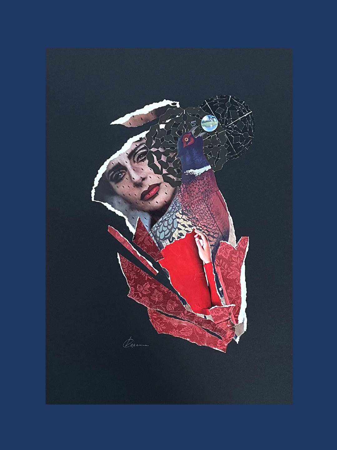 Paper Collage "flower of Suffering" Paper Collage With Free Shipping ...