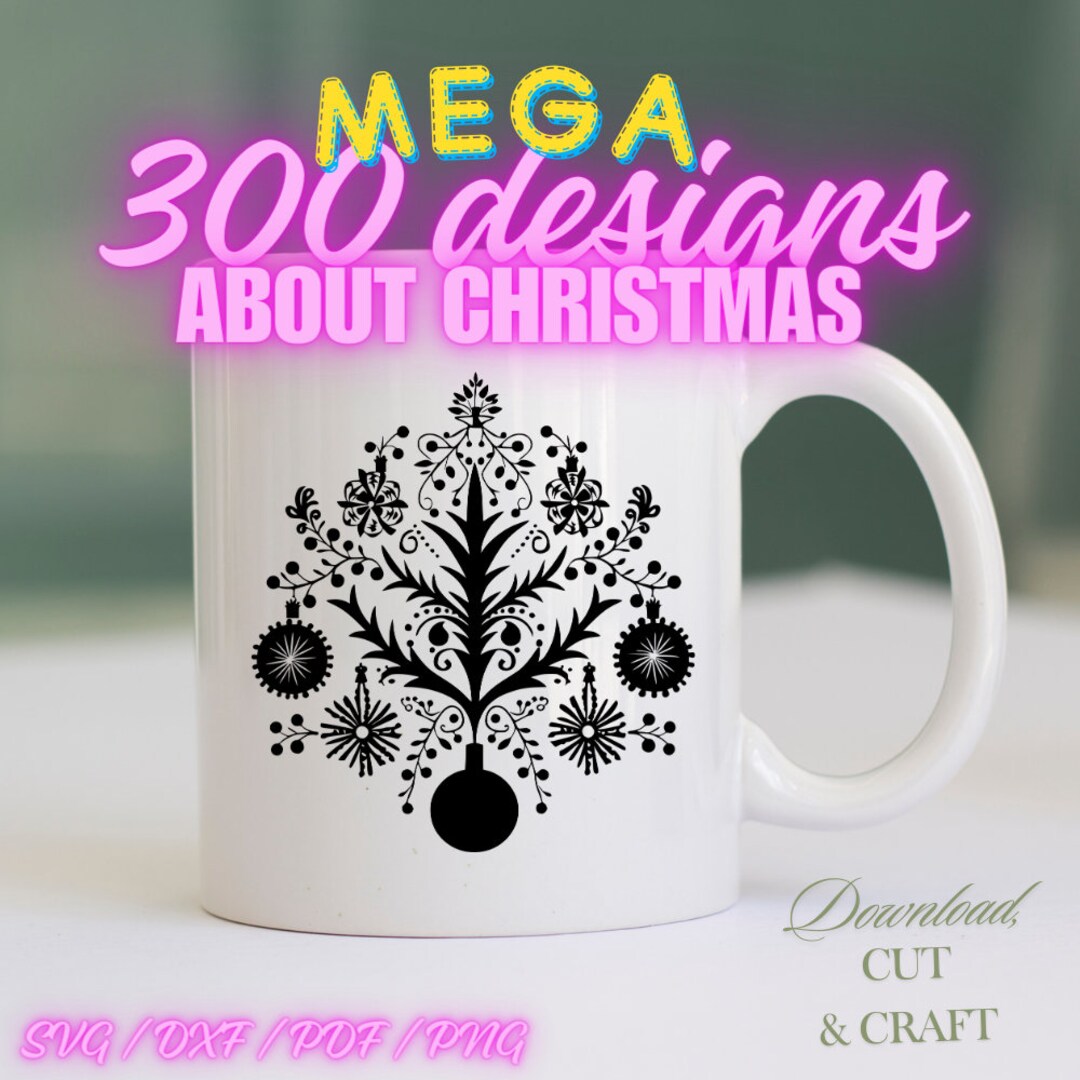 Mega Bundle 300 Digital Christmas Designs, DIY Winter Decoration SVG ...