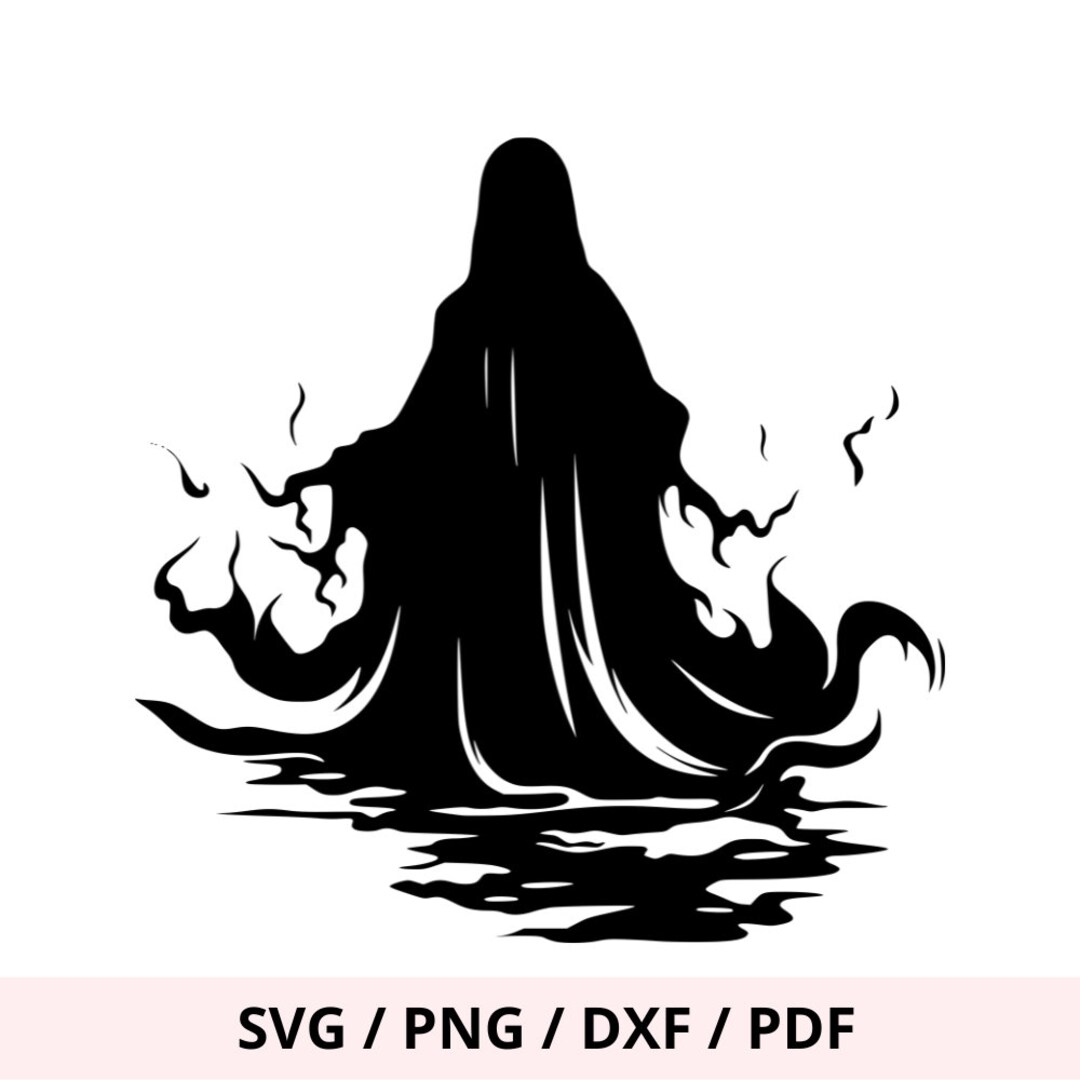 Ghost SVG, Spirit Cut File, Ghost Volute Clipart, Decoration Horror Svg ...