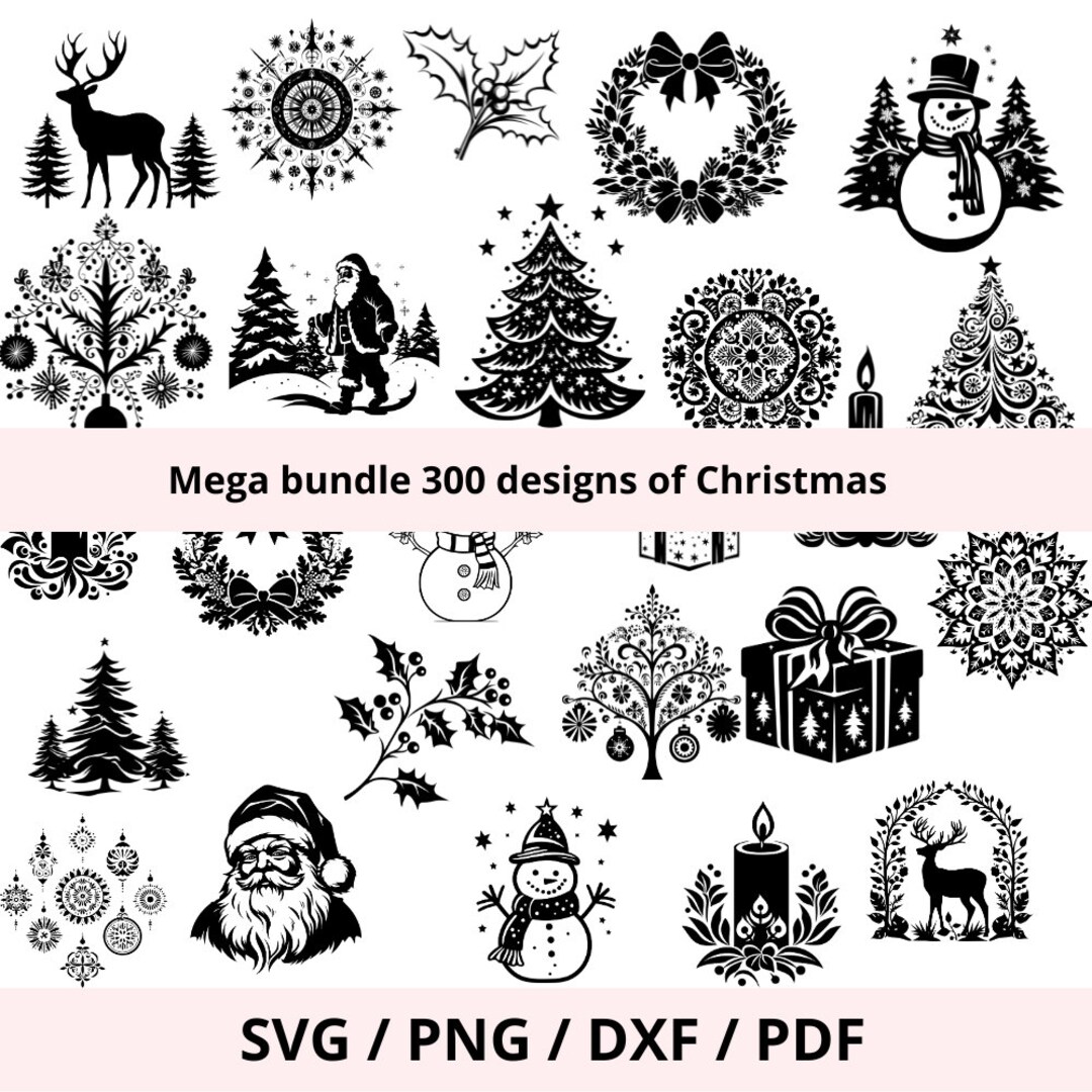 Mega Pack 300 Christmas Vector Files, Winter Decoration DIY SVG Cricut ...