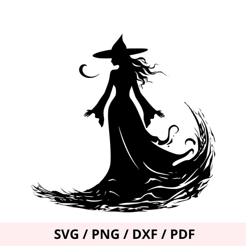 Witch Silhouette SVG Witch Cutting File DIY Halloween - Etsy