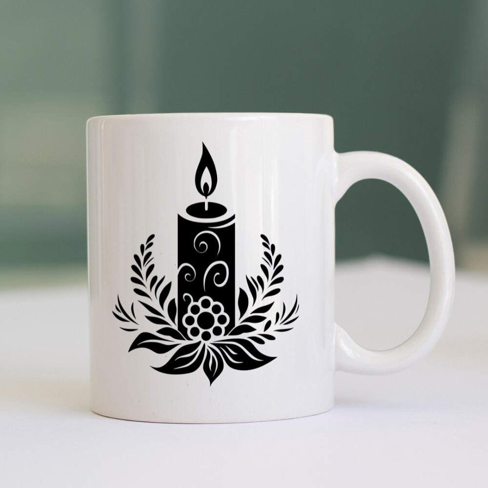 Christmas Candle Silhouette Clip Art SVG Candle Cutting File - Etsy