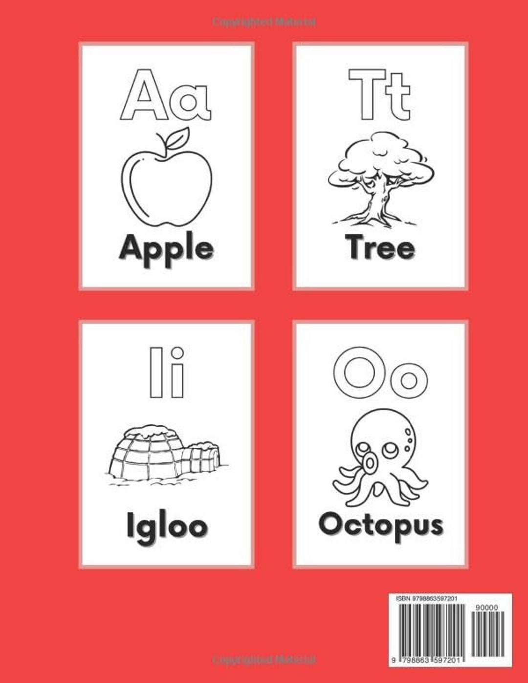 Alphabet in English Coloring Book kids Ages 3-5: Birds, Fruits, Animals ...