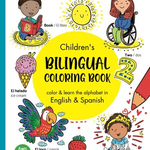 Childrens Bilingual Coloring Book - Color & Learn the Alphabet and ...