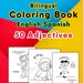 Bilingual Coloring Book for Kids Adjectives in English and Spanish: 50 ...
