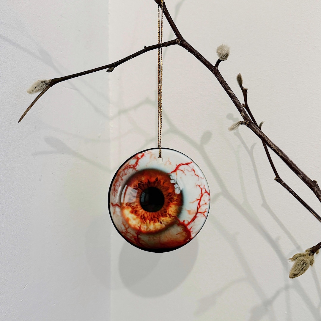 Eye Ornament, Realistic Human Eyeball With Veins Round Ceramic Hanger ...