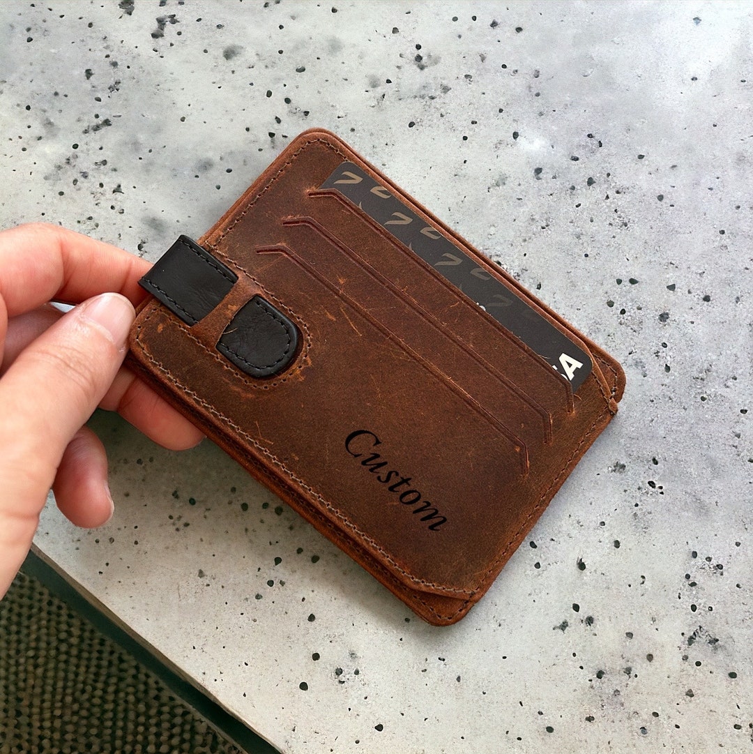 Slim Card Case,free Personalized Leather Credit Card Holder,minimal ...