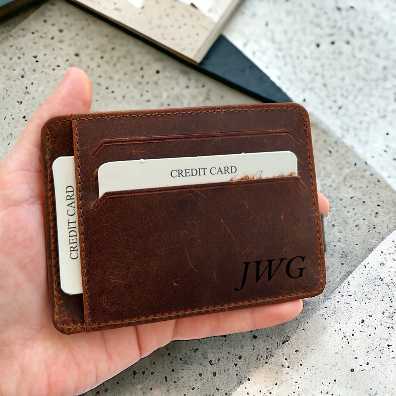 Slim Card Case,free Personalized Leather Credit Card Holder,minimal ...