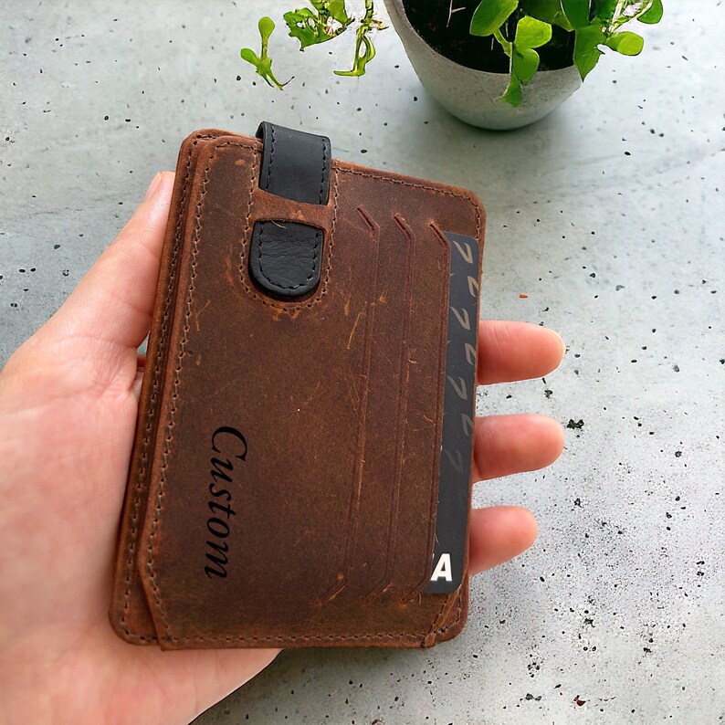 Slim Card Case,free Personalized Leather Credit Card Holder,minimal ...