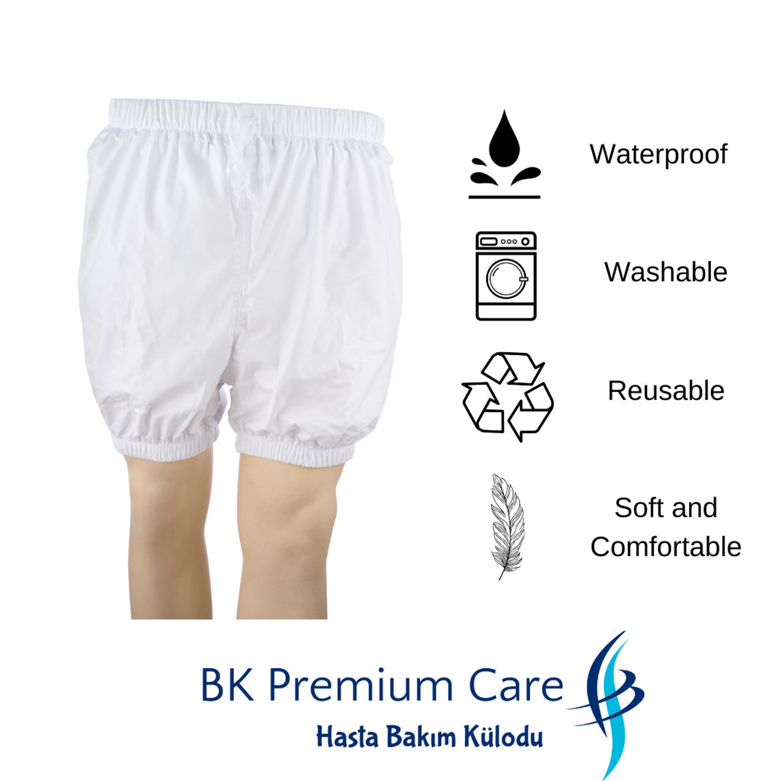 Bkpremiumcare Reusable Adult Diaper - Waterproof, Breathable, Leak ...