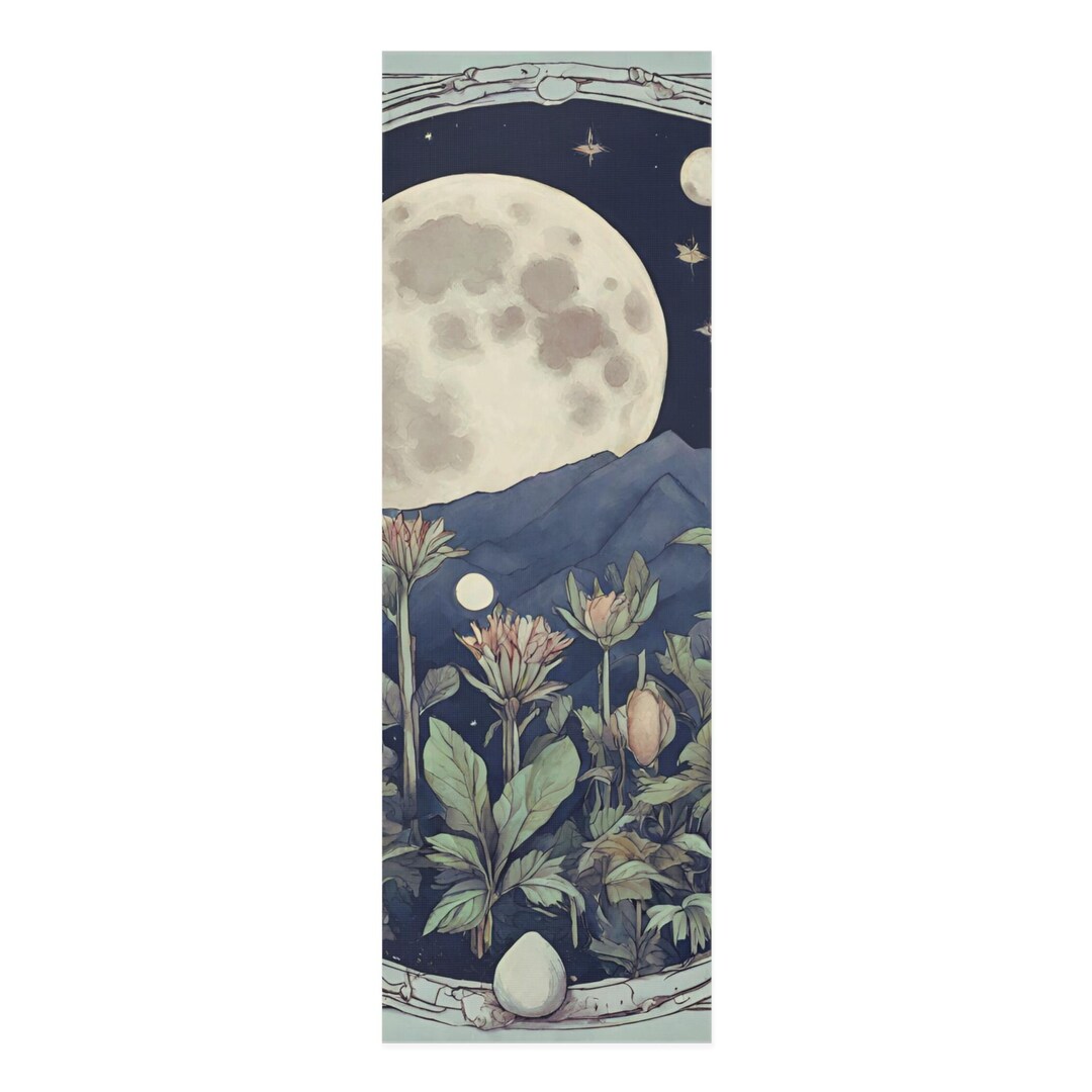 Celestial Floral Yoga Mat, Boho Exercise Mat for Mindfulness, Eco ...