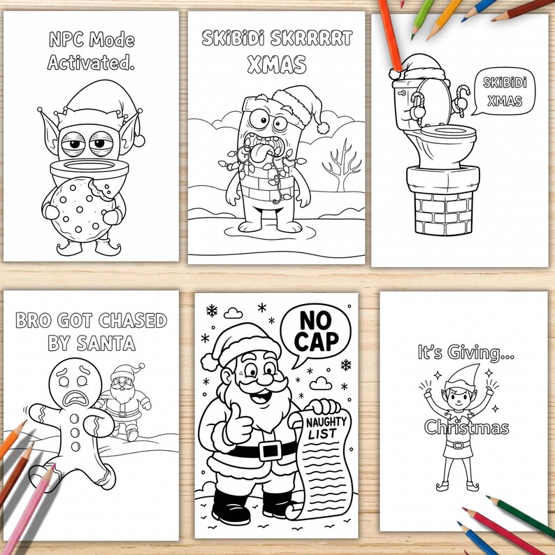Funny Gen Z Christmas Coloring Pages, Christmas Coloring,30 Holiday ...
