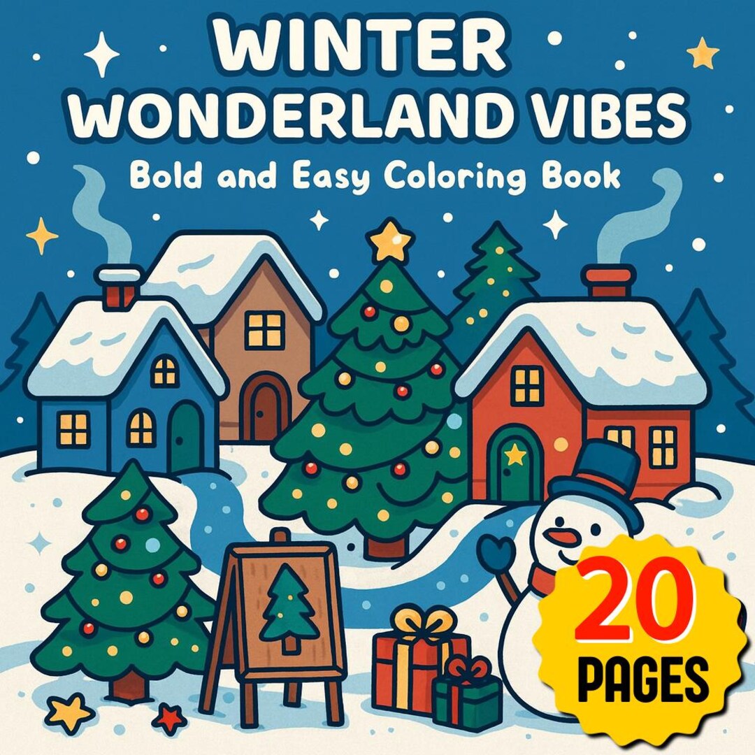 Winter Wonderland Christmas Coloring Pages | 20 Printable Holiday ...