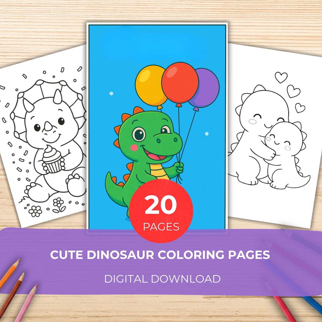 Cute Dinosaur Coloring Pages | Kids Printable Activity | Dinosaur ...