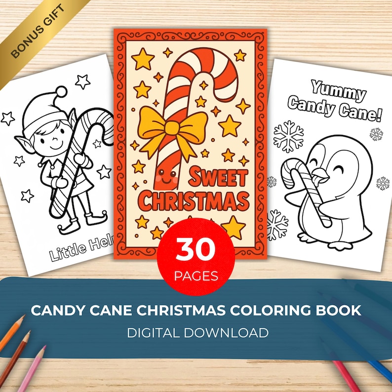 Easy Candy Cane Christmas Coloring Pages – 30 Cute Holiday Printables ...