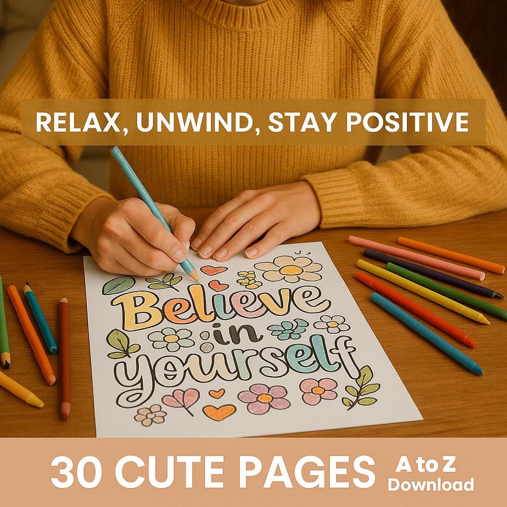 30 Affirmation Coloring Pages | Mental Health & Self-care Colouring ...