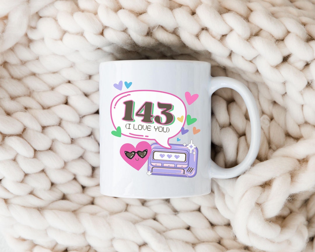 143 Mug, Pager, 143, Valentine's Day Mug, Valentine's Day, Gift for Her ...