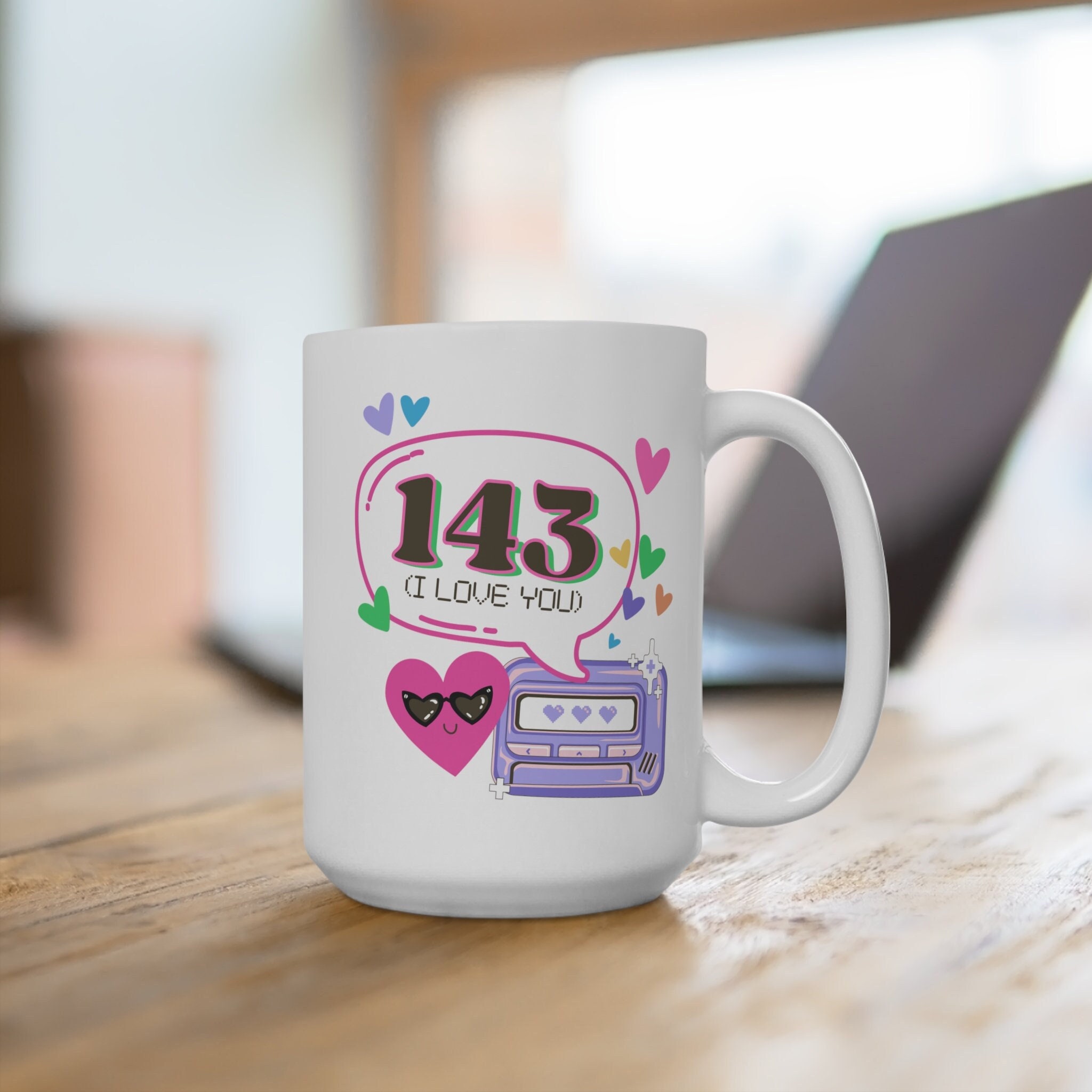 143 Mug, Pager, 143, Valentine's Day Mug, Valentine's Day, Gift for Her ...