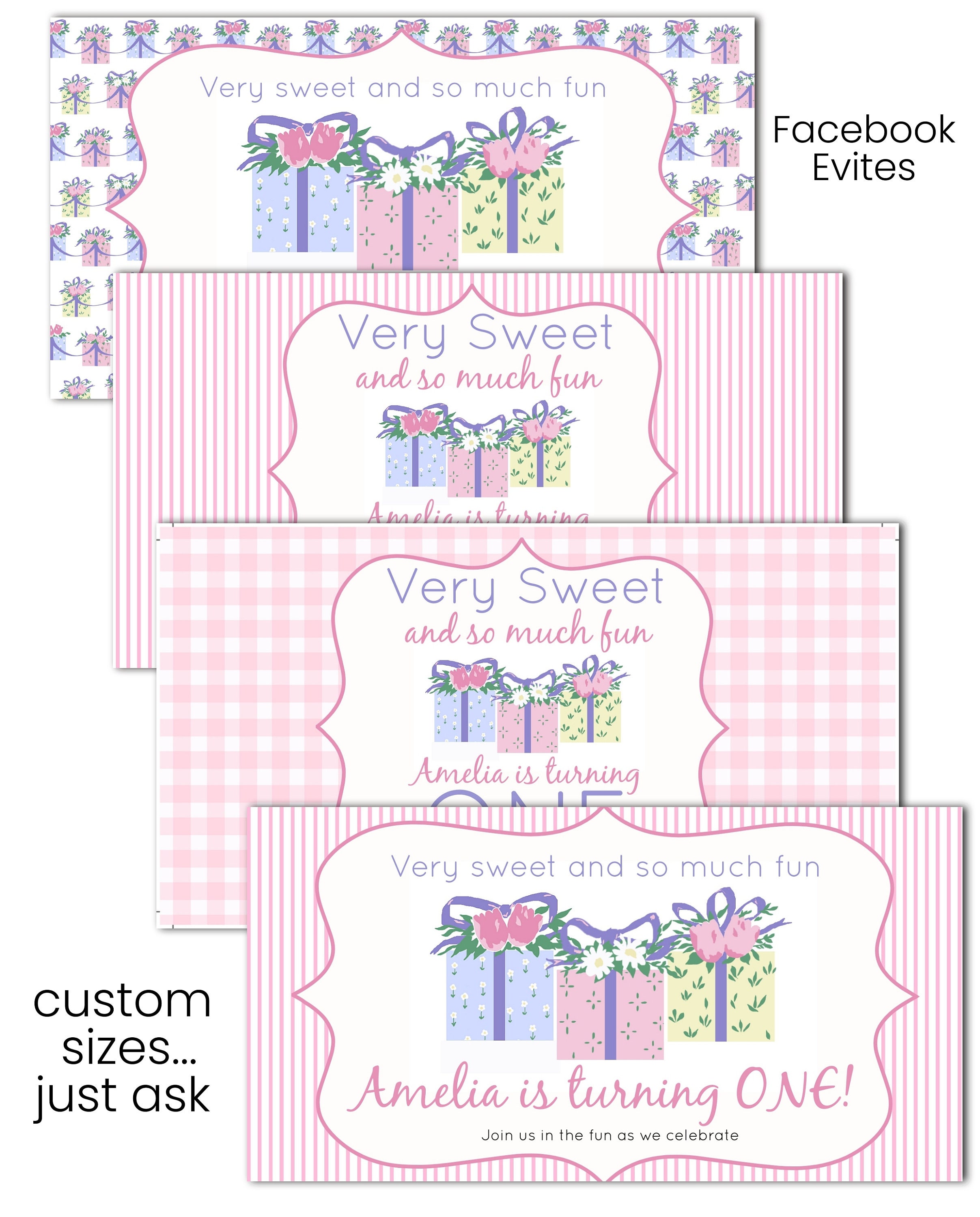 EDIAG Very Sweet Invitation With FB Evite Size - Etsy