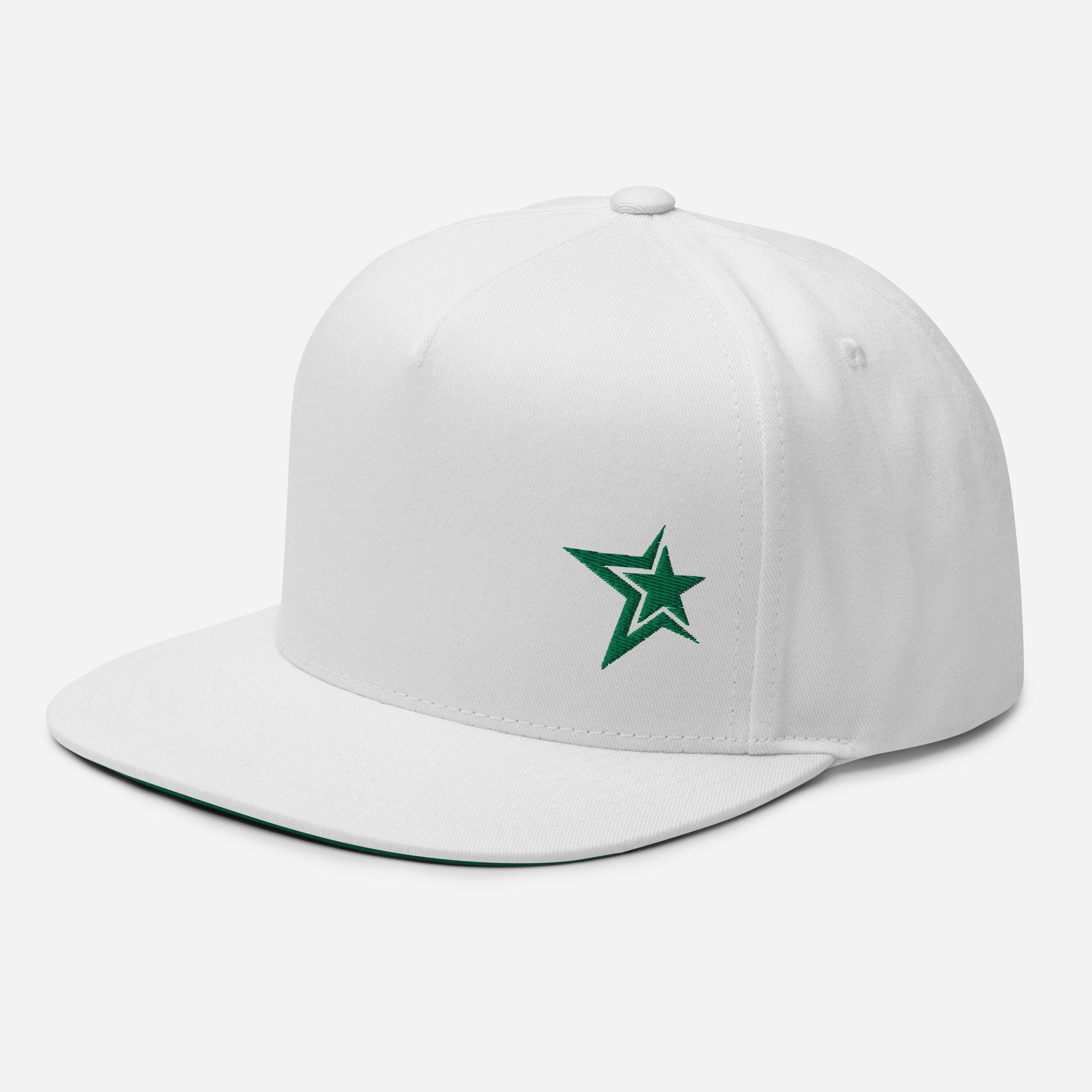 Green Flat Cap, Cap With Star, Cap, Clothing, Men, White and Green Cap ...