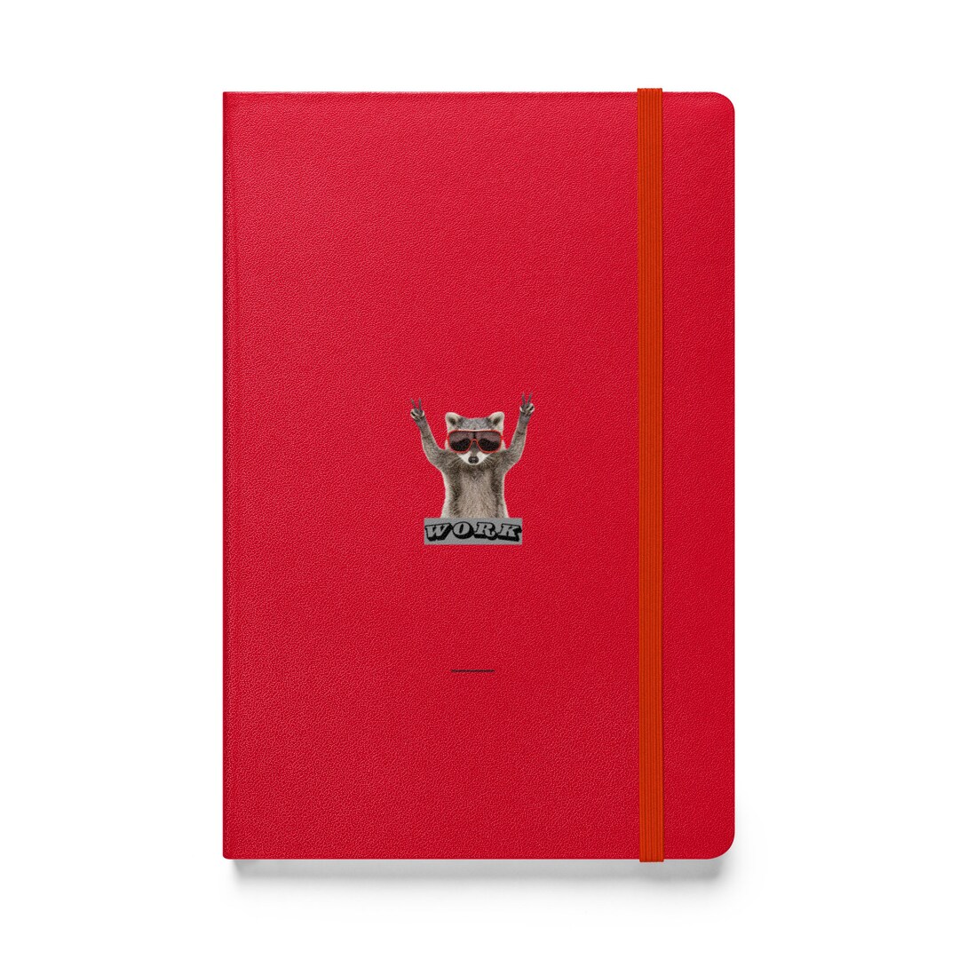 Hardcover Notebook, Red Notebook, Raccoon, Work Notebook, Study ...