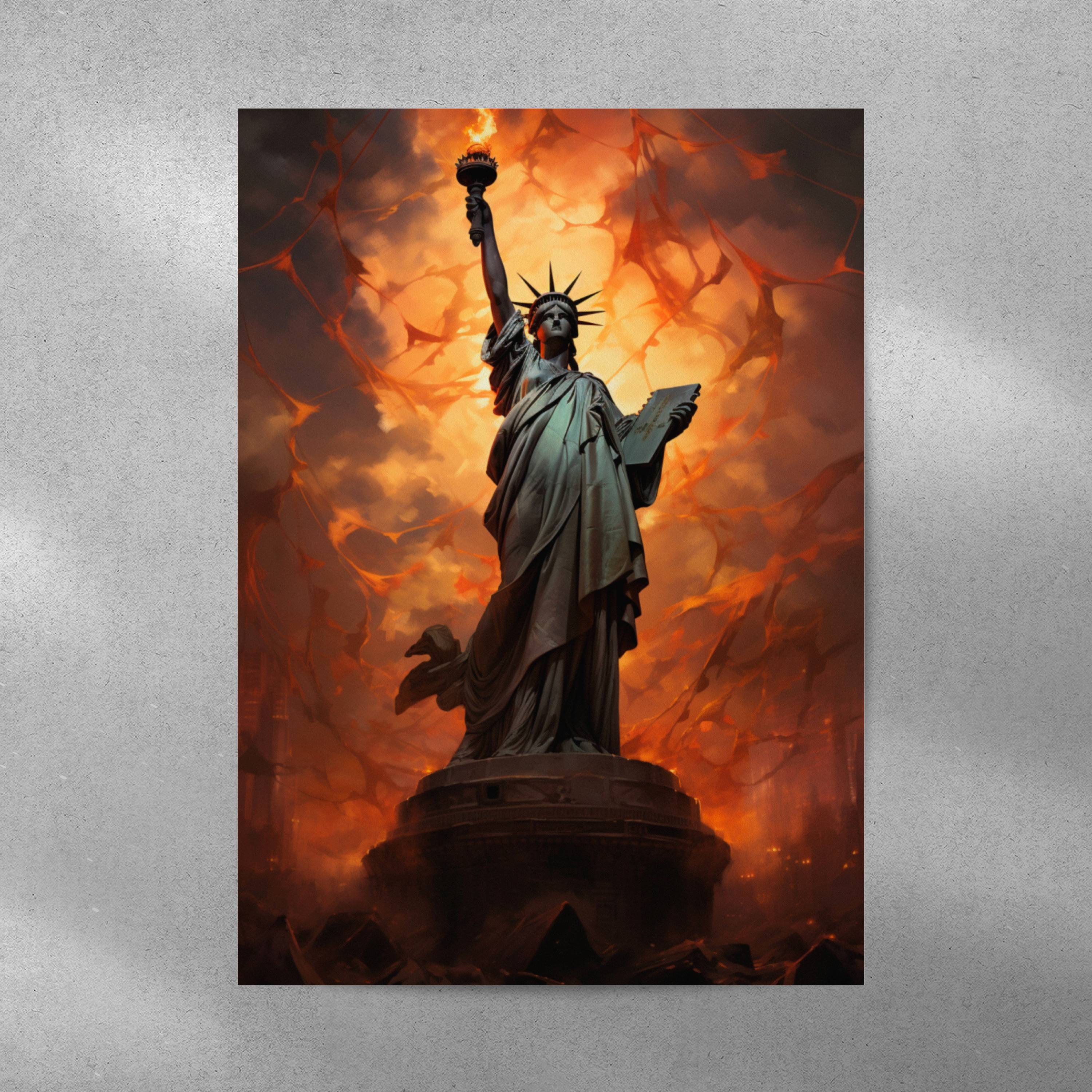 Vintage Liberty Statue Poster - Etsy